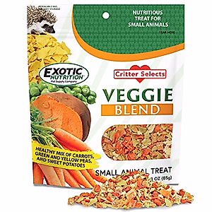Exotic Nutrition Veggie Blend - Healthy Natural Mixed Dried Vegetable Treat - Sweet Potatoes, Carrots, Peas - for Degus, Chinchillas, Sugar Gliders, Hedgehogs, Guinea Pigs & Small Pets… (6 Ounce)