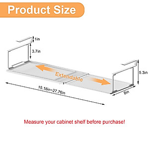 YOLOPARK Under Shelf Organizer, Extendable Under Shelf Storage for Pantry Cabinet, Laundry Room, Shoe Bench, Closet