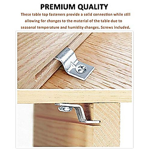 Silver Table Top Fasteners with Screws, Table Top Connectors Set of 24/48/96 Packs (Include 24/48/96 Clips,24/48/96 Screws) (96)