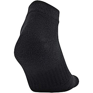 Under Armour Adult Training Cotton Low Cut Socks, Multipairs , Black (6-Pairs) , Large