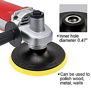 5 Inch(125mm) Hook and Loop Buffing Pad for Sanding Discs, Rotary Backing Pad with M14 Drill Attachment Adapter and Soft Foam Layer
