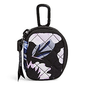 Vera Bradley Women's Cotton Bag Charm for Airpods, Plum Pansies, One Size