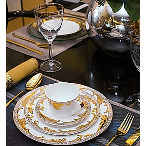 16 Piece Dinnerware Sets, Round Dinner Plate, Scratch Resistant, Microwave, Oven, Dishwasher Safe