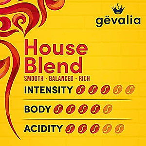 Gevalia House Blend Medium Roast 100% Arabica Ground Coffee, for a Keto and Low Carb Lifestyle (20 oz Bag)