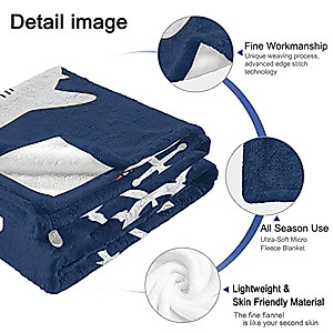 YRAQLVU Shark Throw Blanket Cute Baby Blankets for Couch Crib, Warm Flannel Fleece Shark Blanket for Unisex Adult Boys Girls Fish Gifts Ultra-Soft Lightweight Anchor Cozy Blanket, 40x50 Inches