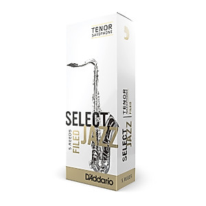D’Addario Woodwinds RSF05TSX2M Select Jazz Tenor Sax Reeds, Filed, Strength 2 Strength Medium, 5-pack