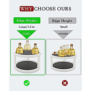 2 Tier, 10-Inch Non-Skid Lazy Susan Turntable for Cabinet, Lazy Susan Organizer for Cabinet, Kitchen, Fridge, Baking, Bathroom Makeup Vanity Countertop, Spice Rack, Turntable Organizer