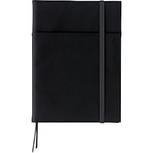 KOKUYO Systemic Cover Notebook, with One Semi-B5, B 6mm Ruled, 35 Lines, 40 Sheets, Twin Ring Edge Title Notebook, Black, Japan Import (NO-683B-D)