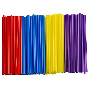 Comfy Package [500 Pack] Colored Plastic Straws, 7.75" High Disposable Drinking Straws - Assorted Colors