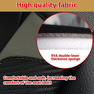AUCELI 2PCS Car Seat Belt Cover, Carbon Fiber Safety Seatbelt Shoulder Strap Covers, Breathable Leather Soft Harness Pad Protect Your Neck and Shoulder Compatible with Cars