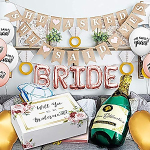 Bridesmaid Proposal Box Set 6 Pack - 1 Maid of Honor Proposal Box and 5 Will You Be My Bridesmaid Boxes Flower Print Bridesmaid Gift Boxes Bridal Wedding Present