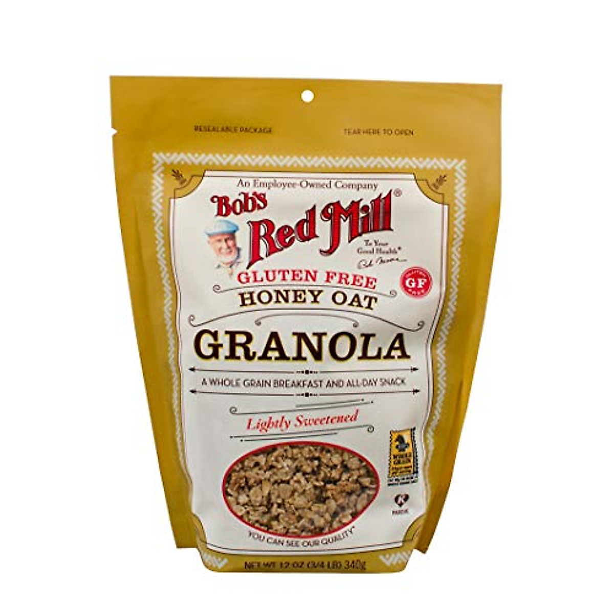 Bob's Red Mill Gluten Free Honey Oat Granola, 12-ounce (Pack of 4)