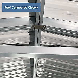 Yehha 20 X 13 Ft Metal Outdoor Storage Shed, Oversize Industrial Garden Shed with 2 Doors and 4 Vents, Galvanized Storage House for Car, Truck, Bike, Garbage Can, Tool, Lawnmower, Dark Grey