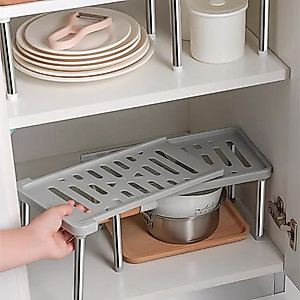 Atkits 2 Pack Under Sink Organizer Expandable Under Sink Organizer and Storage Multi-Use Under Kitchen Cabinet Storage Shelf Adjustable,White