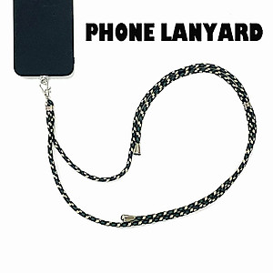 Phone Lanyard Set, Includes Adjustable Neck Strap & Phone Tether Tab, Crossbody Phone Lanyard for Phones Full Coverage Case (Green & Yellow)