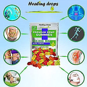 Hemp Gummies 750,000mg Premium Organic Sugar-Free Natural Health Support High Potency Rich in Vitamins B E C D Omega 3 6 9 Super Gummy Bears