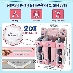 CIEUDY 3-in-1 Hanging Diaper Organizer Storage for Baby, Hanging Diaper Organizer for Changing Table, Playard, Wall & Door, Gifts for New Mom after Birth（Included High Contrast Baby Book）