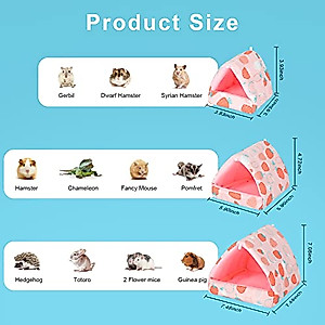 vxxliaxs Hamster Bed, Cozy Cave and Warm Hideout, Small Animal Warm Nest, Washable Cute Hanging Hammock for Small Animals, Syrian Hamster, Hamster Dwarf (Small, Pink Strawberry)