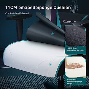 AutoFull C3 Gaming Chair Office Chair PC Chair with Ergonomics Lumbar Support, Racing Style PU Leather Multifunction Adjustable Computer Chair (Cyan)