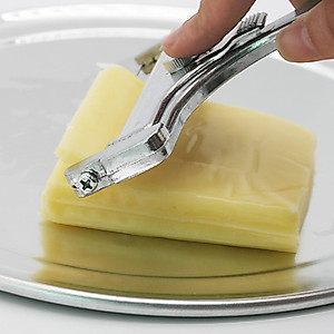 1 Pcs Silver Stainless Steel Wire Cheese Slicer Heavy Duty Adjustable Thickness Cheese Cutter Cheese Knife Kitchen Cooking Tool