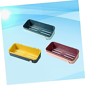 Hemoton 3pcs Shelf Storage Rack Shower Corner Bins Shampoo Holder Organizer Sundries Organizing Rack Commodity Shelf Wall-mounted Rack Punch Free Supportor Toothpaste Holder Soap Holder