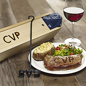 BBQ Fans Classic Monogram Branding Iron for Steak, Buns, Wood & Leather