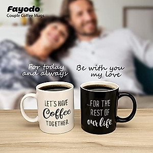 Mothers Day Gift Lets Have Coffee Together Mugs Set 11 oz, Engagement Gifts for Couples - Mr and Mrs Wedding Bridal Shower Gifts Newlywed Anniversary for Wife Friend Couples Mugs