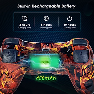 CHENGDAO Controller for PS3 2 Pack Wireless Controller for Playstation 3 Game Remote with Double Shock, Upgrade Joystick Control for PS3 Remote with Rechargeable Battery, 6-Axis & USB Charging Cable