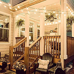 Outdoor String Lights,50ft with 48 Dimmable G40 LED Shatterproof Bulbs UL Approval Waterproof Globe String Lights 1W 2700K Outdoor Lighting for Backyard Porch Cafe Party Wedding Garden