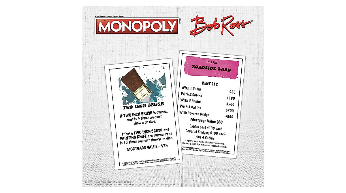 Monopoly Bob Ross Edition - Collectible Board Game with Art & Strategy