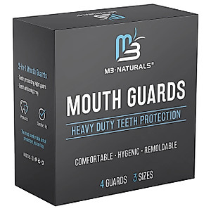 Mouth Guard for Grinding & Clenching Teeth BPA Free 4 Guards for Adults & Kids Dental Guards Bite Guards Night Guards for Teeth Grinding Teeth Grinding Mouth Guard for Sleep by M3 Naturals