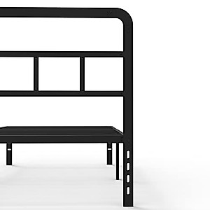 Maenizi Twin XL Bed Frame with Headboard, 14 Inch Twin XL Bed Frames No Box Spring Needed Support Up to 2500 lbs, Noise Free, Easy Assembely, Black
