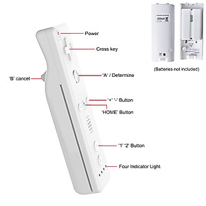 2 Pack Remote Controller Gesture Controller and Nunchuck Joystick Compatible for wii/wii u, Controller With Silicone Case and Wrist Strap - White