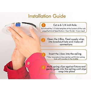 Cloudy Bay 18 Pack Bundle 6 inch LED Recessed Lights,3000K/ 4000K/ 5000K Three Color Temperature Selectable