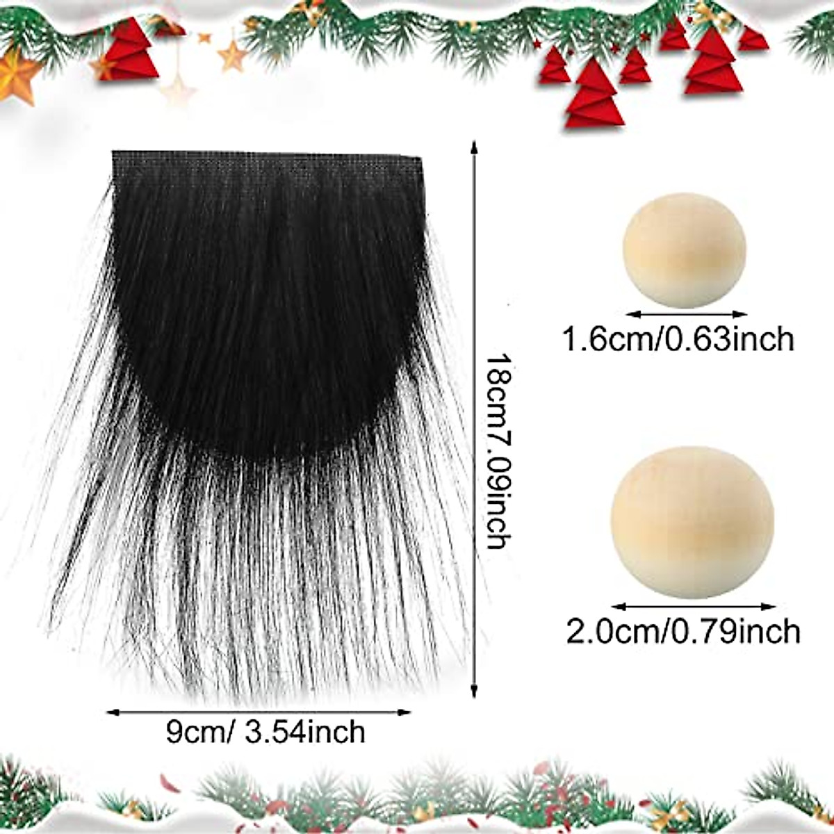 Juinte 12 Pcs Gnome Beards for Crafting Faux Fur Fabric Precut Gnomes Beards Handmade Dwarf Beard 20 Pcs Unfinished Wooden Balls for Xmas Decor