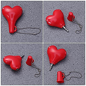 MILISTEN 2pcs Heart Shaped Audio Adapter Headphone Cable Splitter Earphone Cable Divider