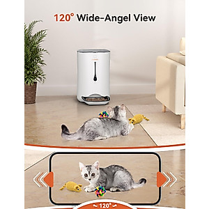 WOPET Automatic Cat Feeder with Camera,7L App Control Smart Feeder Cat Dog Food Dispenser,6-Meal Auto Pet Feeder with Timer Programmable,HD Camera for Voice and Video Recording