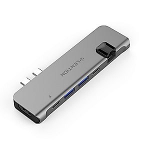 LENTION USB C Hub with Thunderbolt3(PD+Data Transfer+Video Output), 4K HDMI, USB 3.0, Gigabit Ethernet Mac Adapter Compatible 2016-2023 MacBook Pro, Mac Air(CS65, Dark Gray)