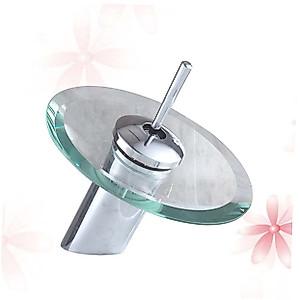 Cabilock Waterfall Glass Faucet Glass Faucet Hot and Cold Plating Faucet