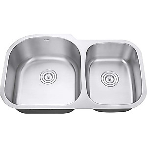 Ruvati 34-inch Undermount 60/40 Double Bowl 16 Gauge Stainless Steel Kitchen Sink - RVM4600