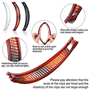 6 Pcs Banana Clip Clincher Combs Banana Combs Fishtail Fish Hair Lady Fish Shape Ponytail Banana Clip Girls Long Women Clamp Accessory for People with Less Hair