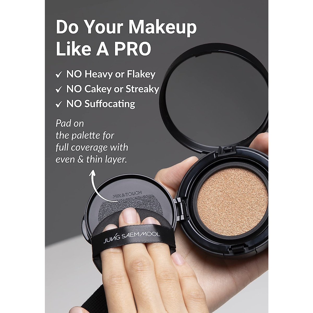 [JUNGSAEMMOOL OFFICIAL] Essential Skin Nuder Cushion (Light) | Refill Included | Natural Finish | Buildable Coverage | Makeup Artist Brand