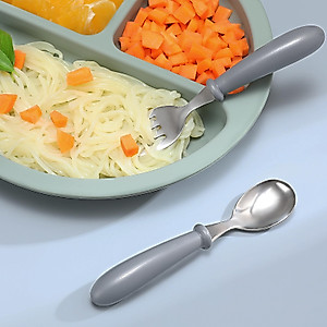 6 Pieces Toddler Utensils, Baby Forks and Spoons Set with Soft Colors Round Handles, Childrens Safe Flatware, Perfect Length For Toddlers, Dishwasher Safe