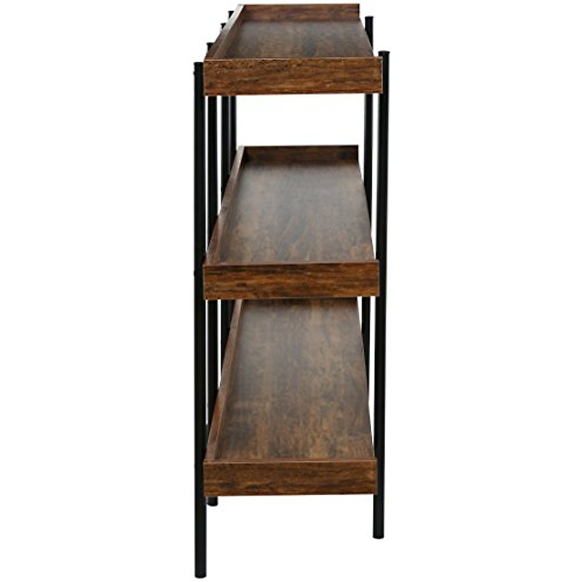 OneSpace Modern Wood and Steel 3-Shelf Display, Cherry