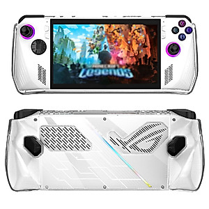 HUAYUWA Clear Protective Case Compatible for ROG Ally 7" Gaming Handheld 2023 Soft TPU Cover Case Game Console Full Pretoction Case