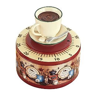 Collections Etc Hand-Painted Charming Country Coffee Kitchen Timer