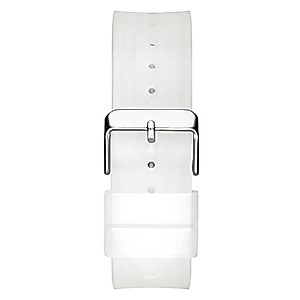 GUESS Men Stainless Steel Quartz Watch with Plastic Strap, White, 24 (Model: GW0203G1)
