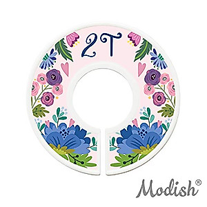 Modish Labels Toddler Clothes Size Dividers, Child Closet Organizers, Size Dividers, Closet Organizer, Closet Dividers, Clothes Organizer, Girl, Boho, Nordic, Flowers (Toddler/Child)