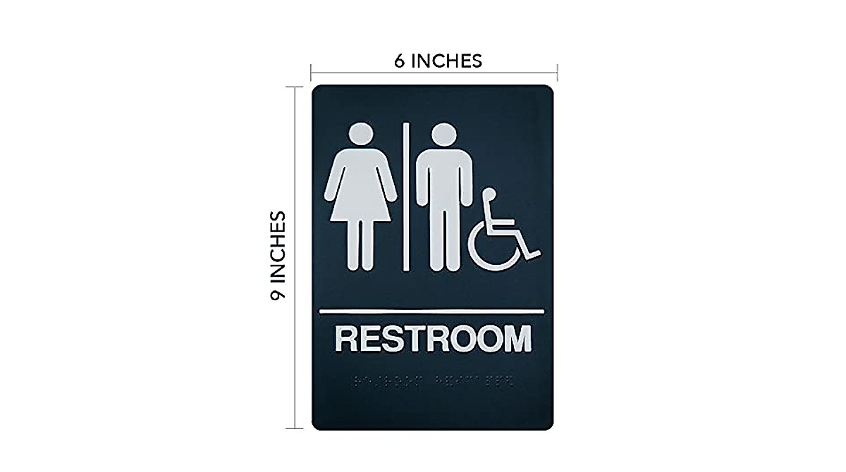 CORKO Unisex Braille Restroom Sign - Durable & Inclusive
