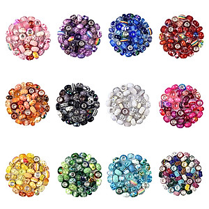 Aipridy Assortment European Large Hole Beads Spacer Beads Rhinestone Craft Beads for DIY Charms Bracelet Jewelry Making (Rainbow)